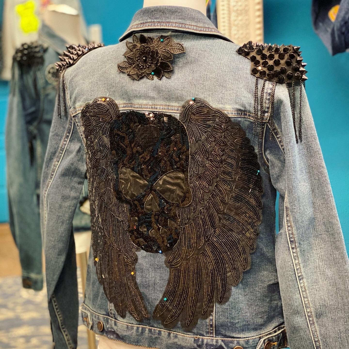 Custom Denim Jacket Rhinestone Patches - Etsy