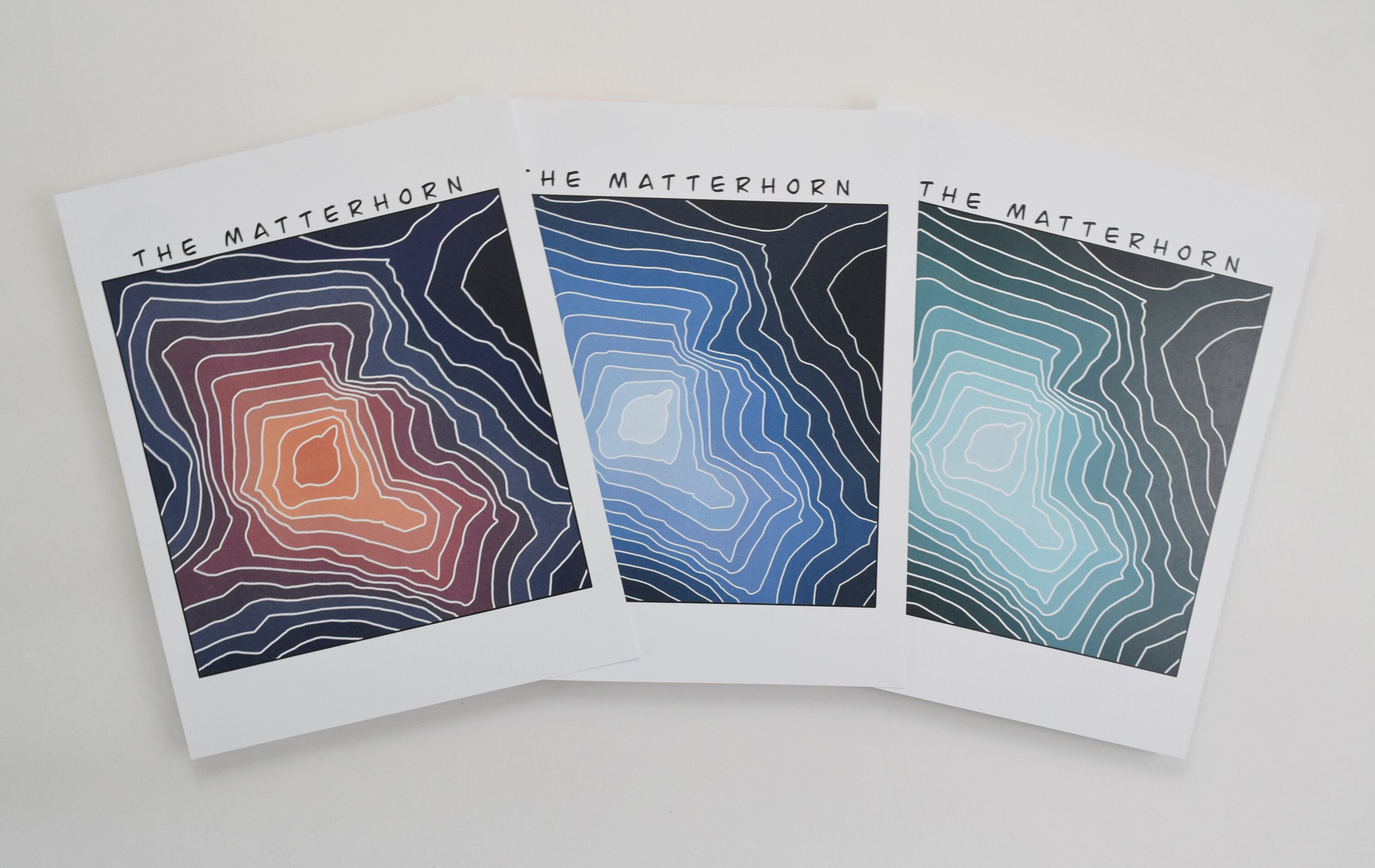 Mt. Matterhorn Topography Map Digital Art, Famous Mountains Topography ...