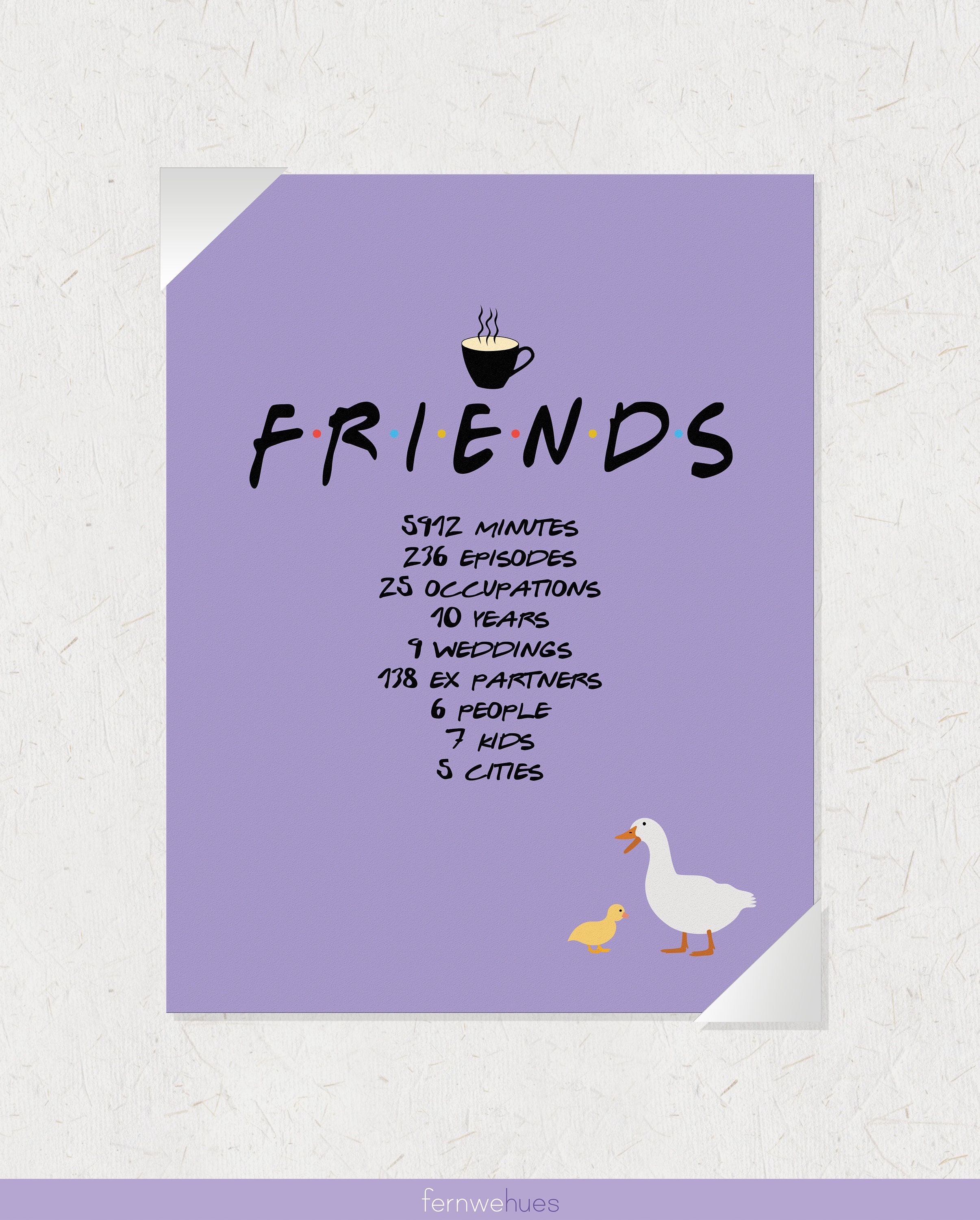 Friends Tv show Friends information Art Print | Etsy