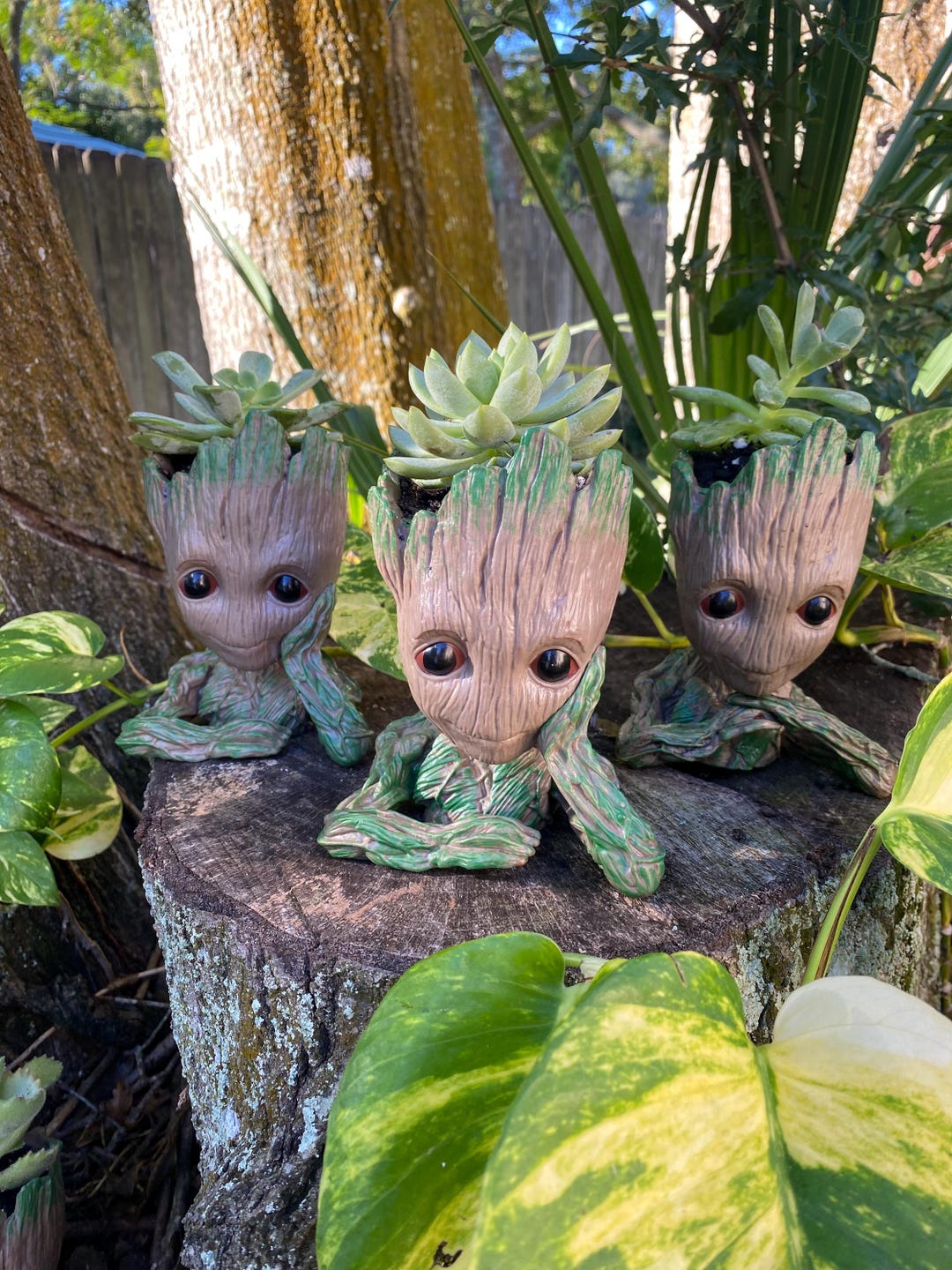 3D Printed Groot THINKING HANDS Planter With Drainage. Includes 3 ...