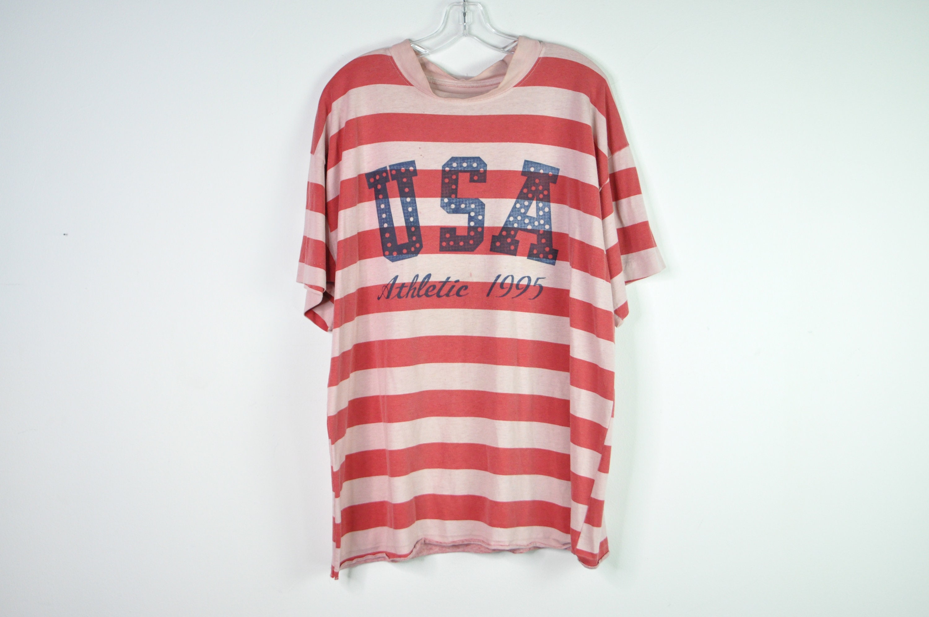 1995 USA Tee XL / Vintage Patriotic Graphic T-Shirt / 90s Single Stitch / Vintage Oversized Tee ...