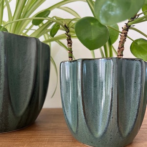 Green Behemoth Ceramic Planter Pot. Unique Pattern. Indoor Outdoor ...