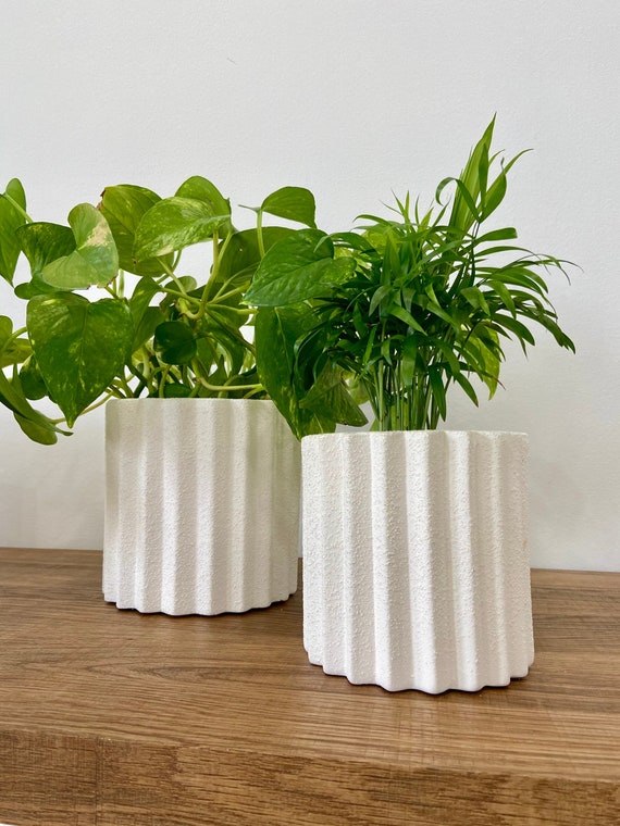 White Column Ceramic Planter Pots - Etsy