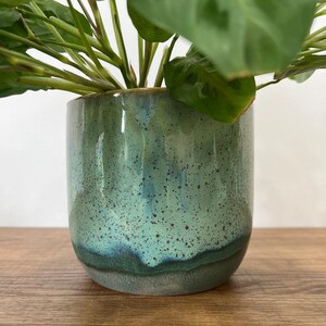 Sea Green Ceramic Plant Pot: Minimalist Indoor Planter - Etsy