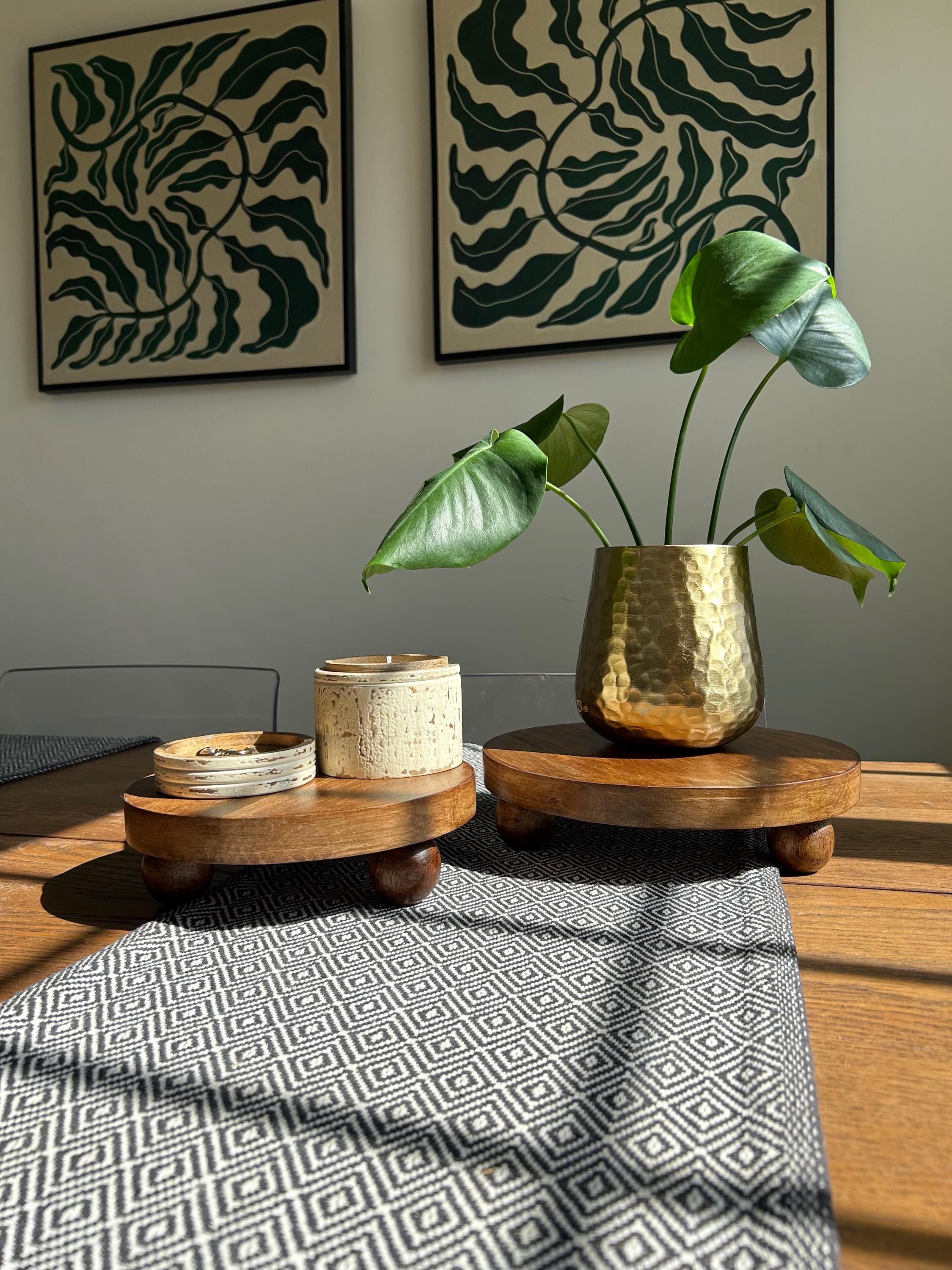 Mango Wood Riser Stand: Farmhouse Plant or Cake Display - Etsy
