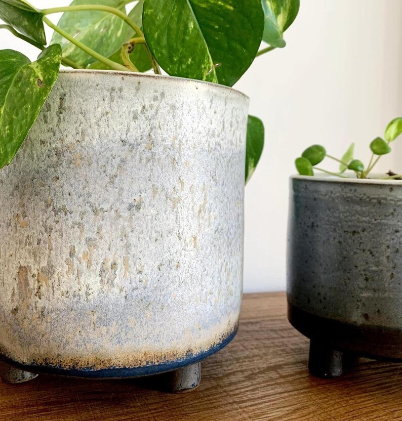 Blue Gradient Ceramic Footed Planter Pots - Etsy