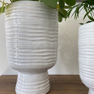 White Ripple Ceramic Planter Pots - Etsy