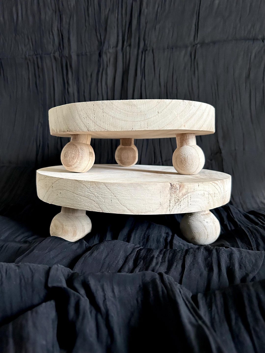White Wood Riser / Stand / Stool/lightwood/plant Riser/kitchen Decor ...