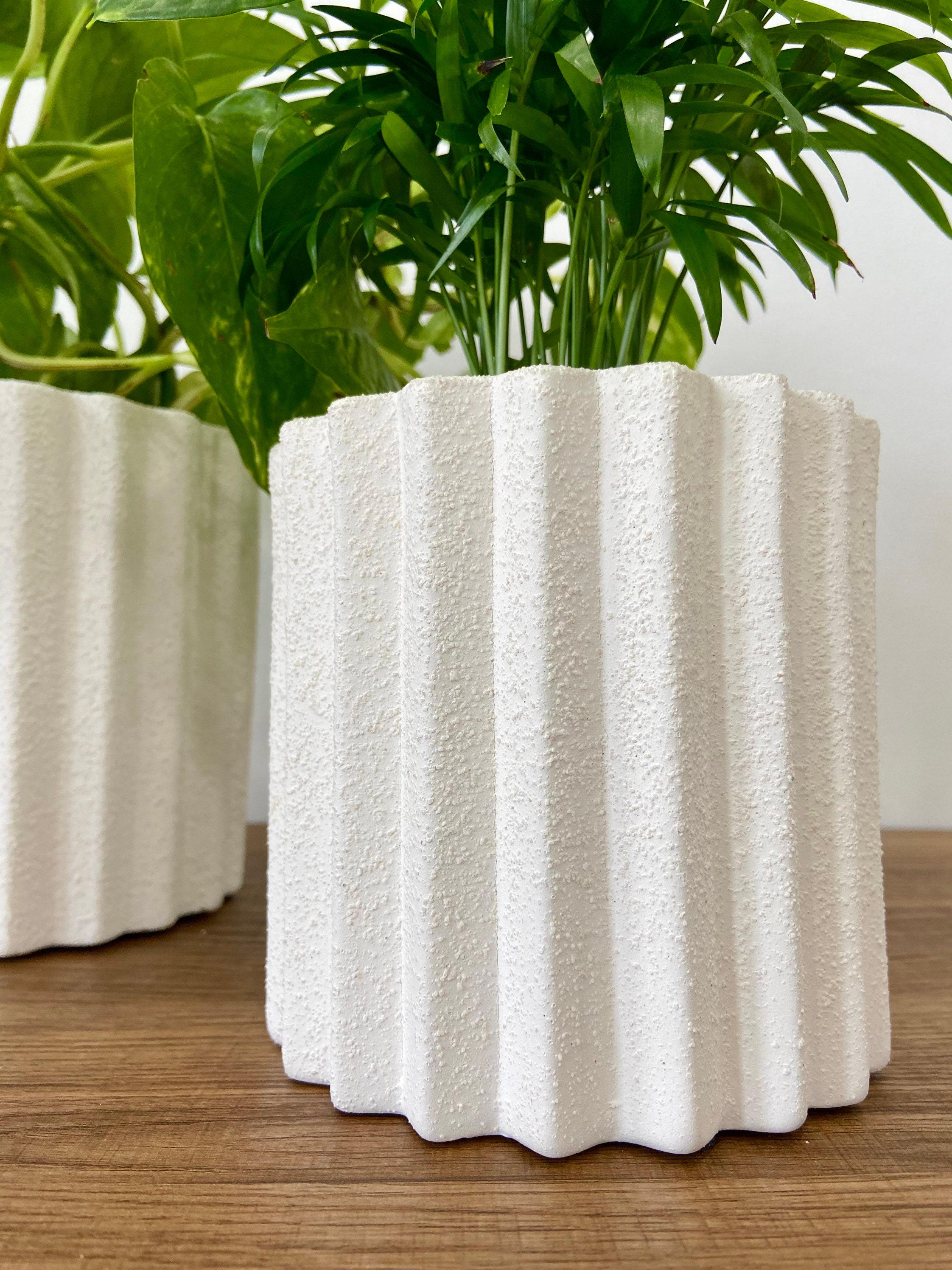 White Column Ceramic Planter Pots - Etsy