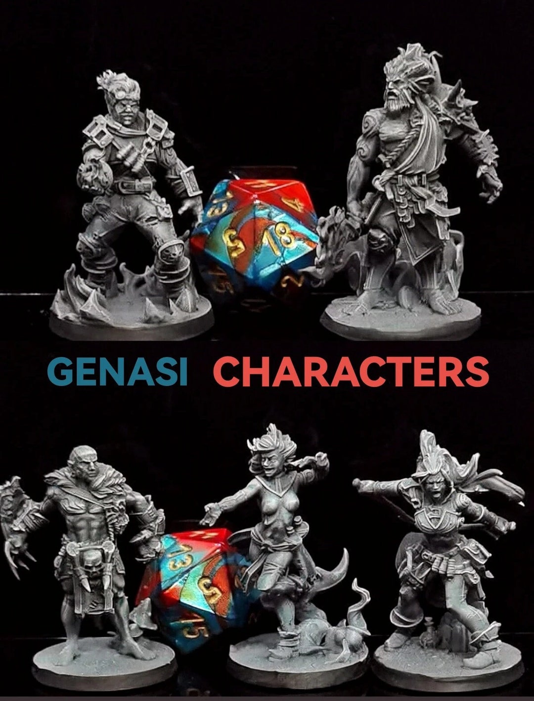 Genasi Characters RPG Miniature UK Ultra HD 4K Perfect for Dungeons and ...
