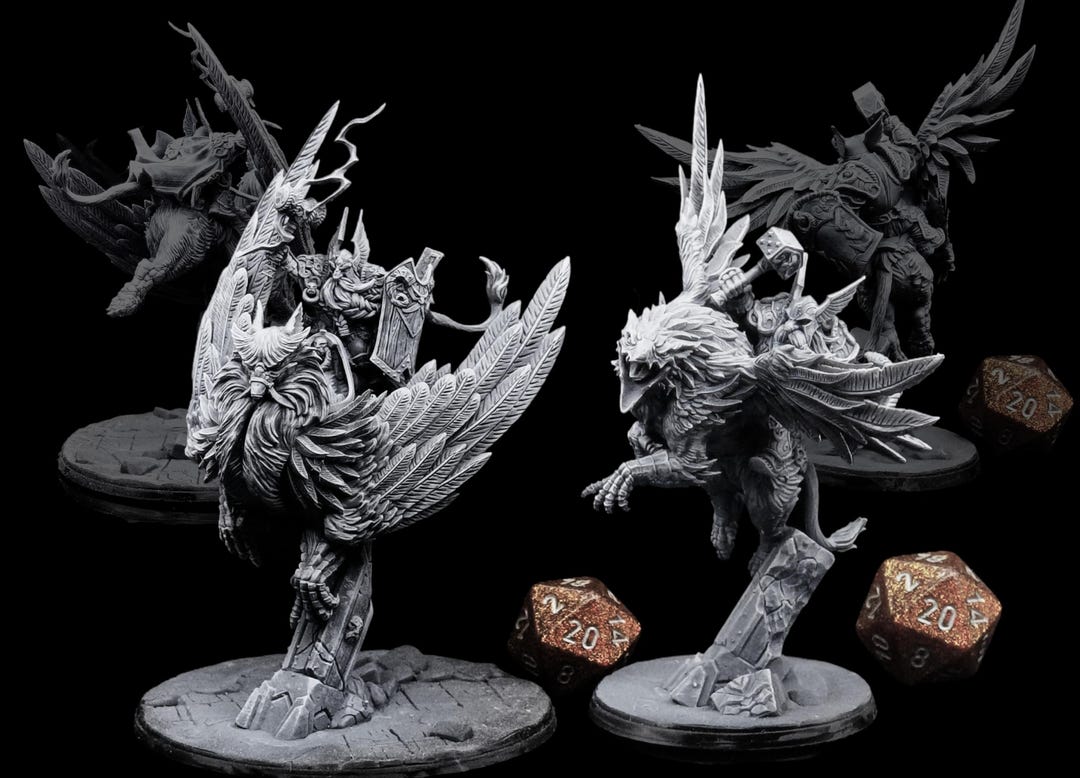 Griffin Riding Dwarves High Definition RPG Miniature / Perfect for ...