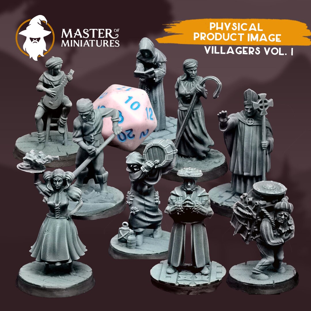 Villagers Vol. 1 RPG Miniatures UK Extreme Detail Easier to Paint ...