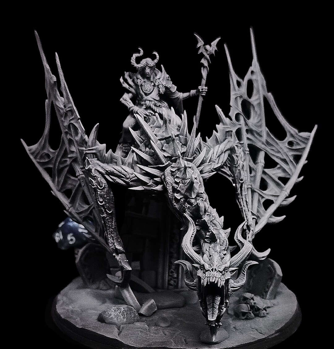 Lich King With Undead Dragon RPG Miniatures UK Ultra HD 4K Extreme ...