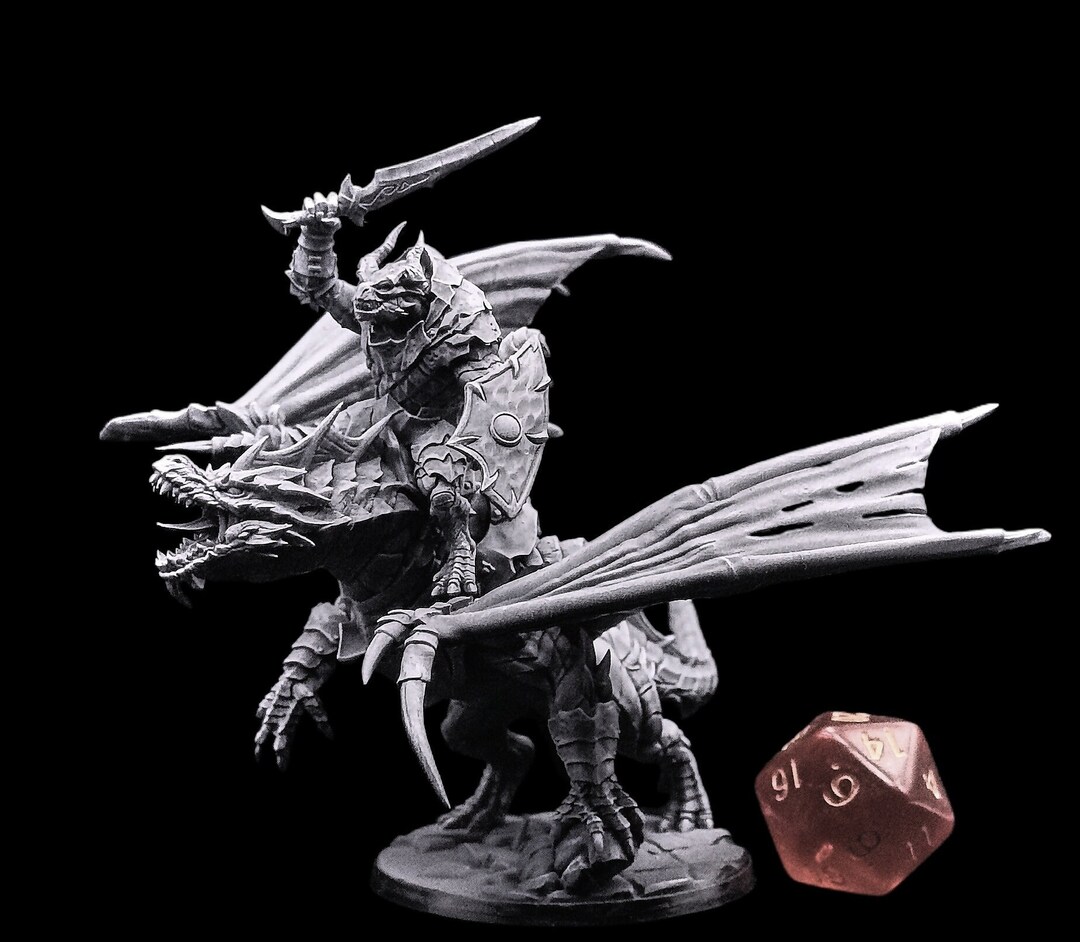 Dragonborn Dragon Rider High Def. RPG Miniature / Perfect for Dugeons ...