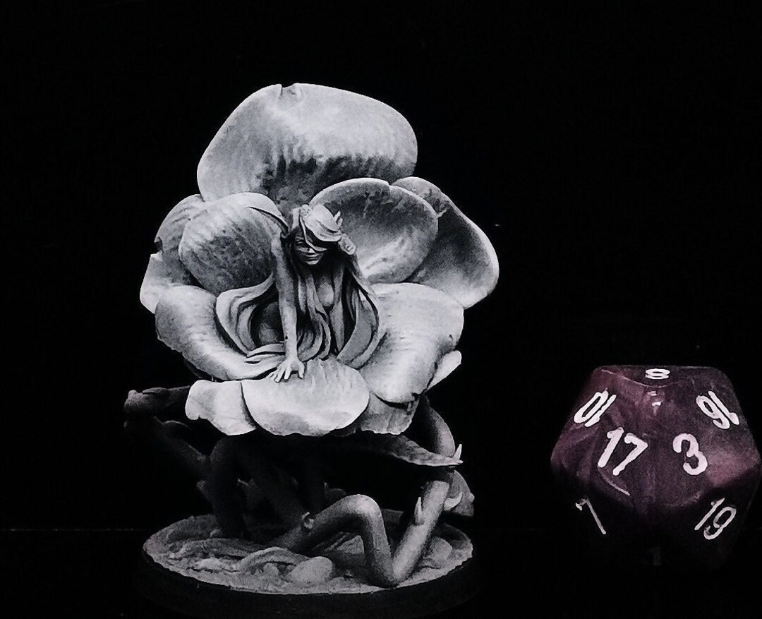 Dryad on a Rose 3D Print Miniature 4K High Resolution Highlighted by ...