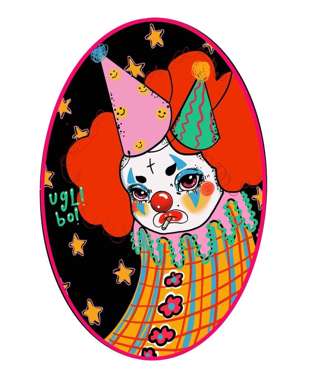 Boo-boo the Clown Vinyl Sticker - Etsy