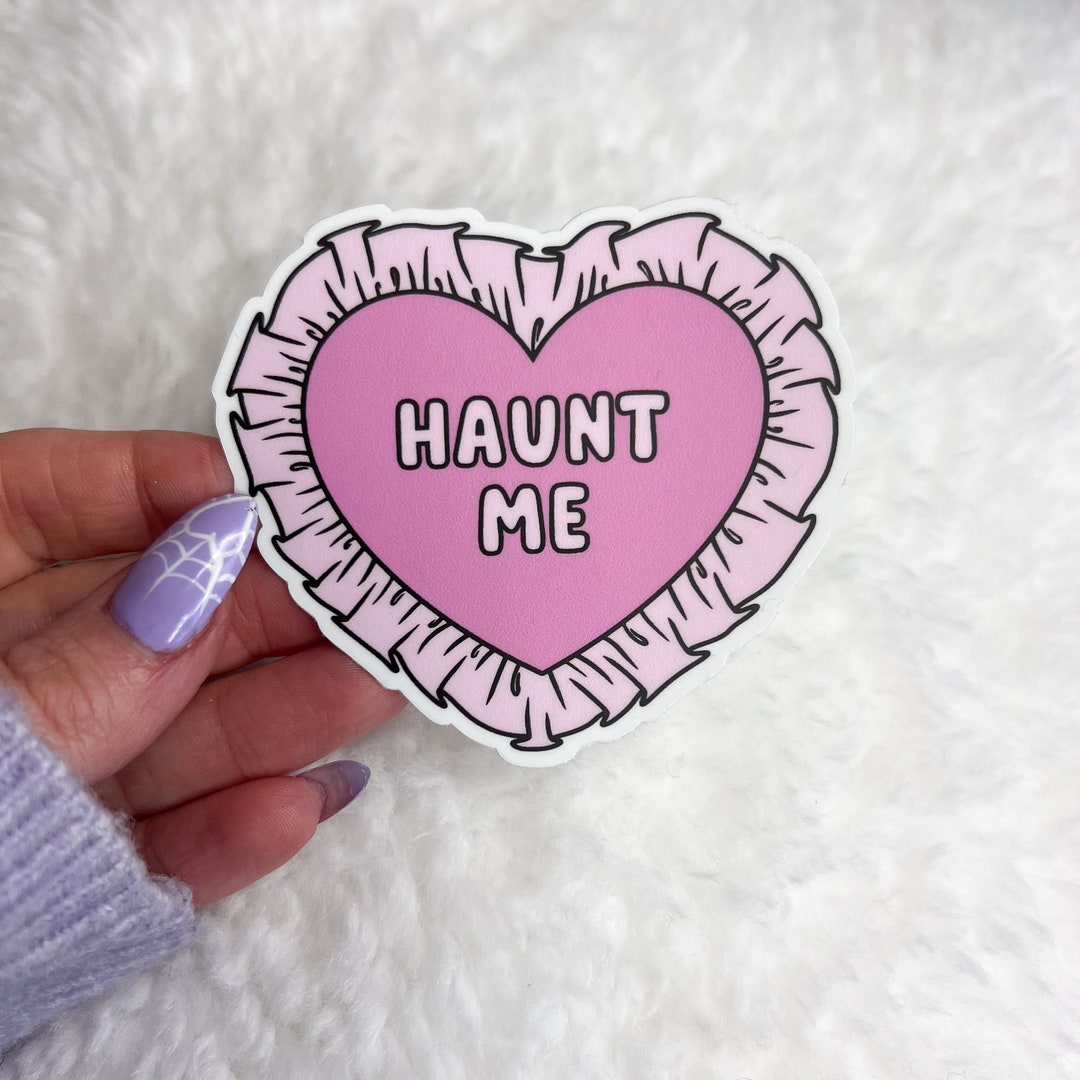 Haunt Me Valloween Heart With Ruffle Die Cut Sticker - Etsy