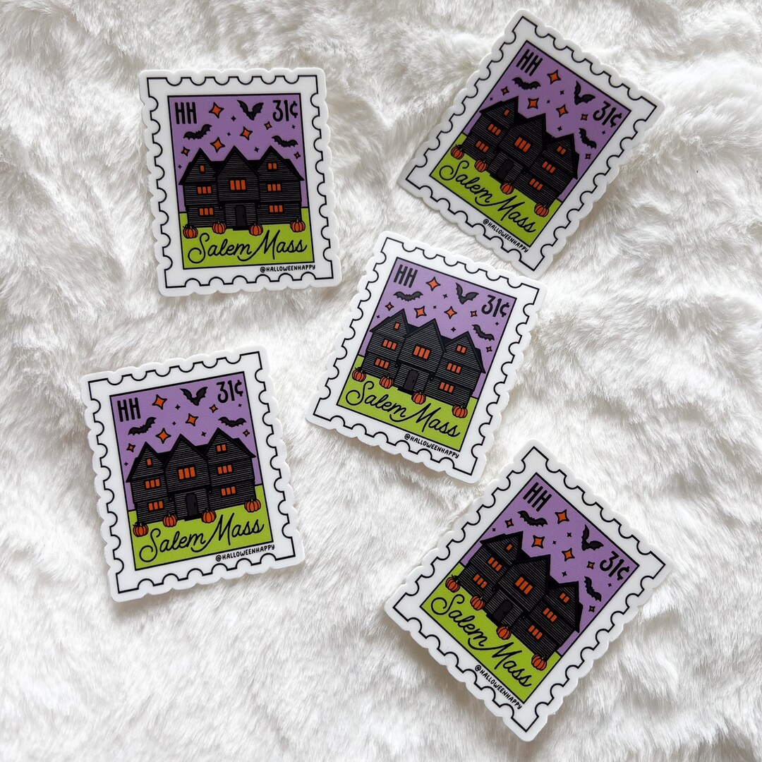 Salem Witch House Stamp Sticker - Etsy