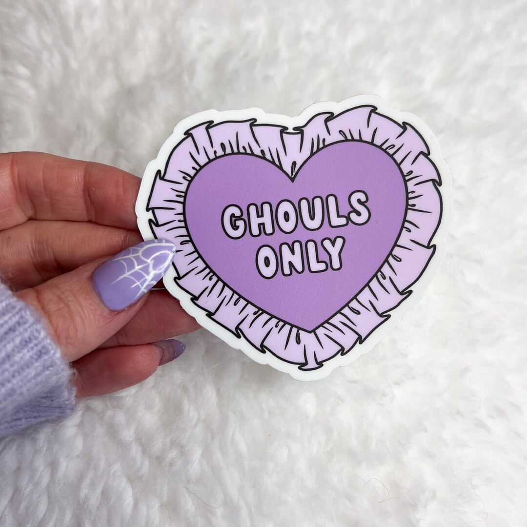 Ghouls Only Valloween Heart With Ruffle Die Cut Sticker - Etsy