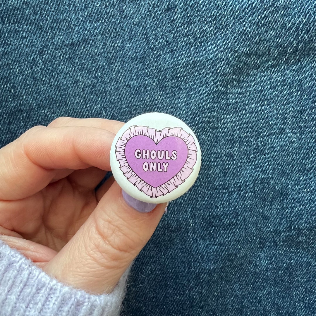 Ghouls Only Valloween Heart With Ruffle, Pinback Button - Etsy