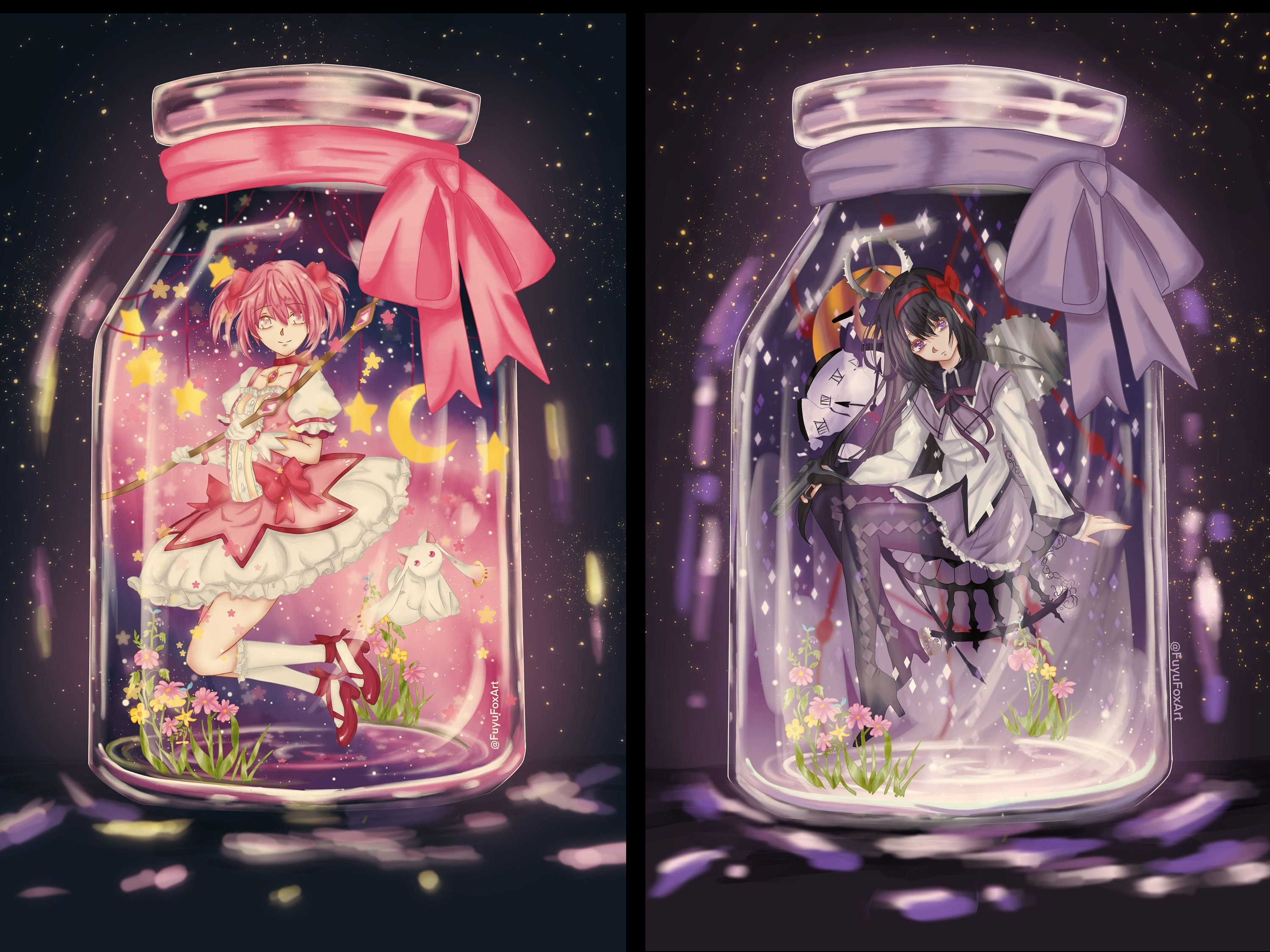 Madoka and Homura A5 Art Print - Etsy Australia