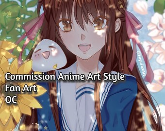 Custom Commission Drawing Chibi Anime Art Style , Hand Drawn , Cute ...