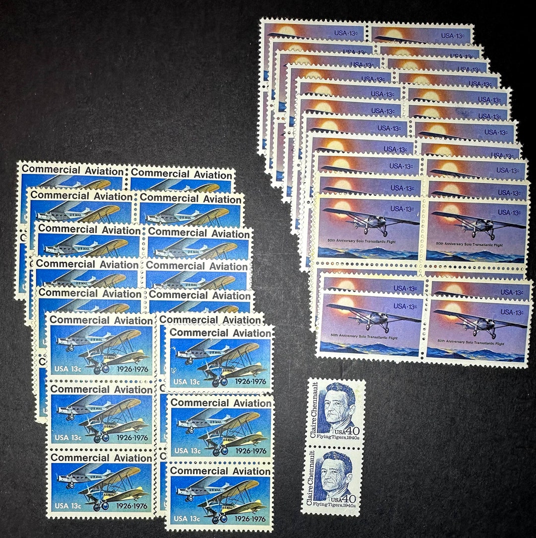 AVIATION Flying U.S. Vintage Postage Stamps Mint, Unused and Valid From ...