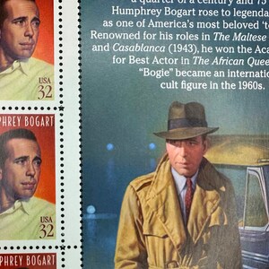 HUMPHREY BOGART Stamp Issue, Full, Mint and Unused Sheet of Stamps From ...