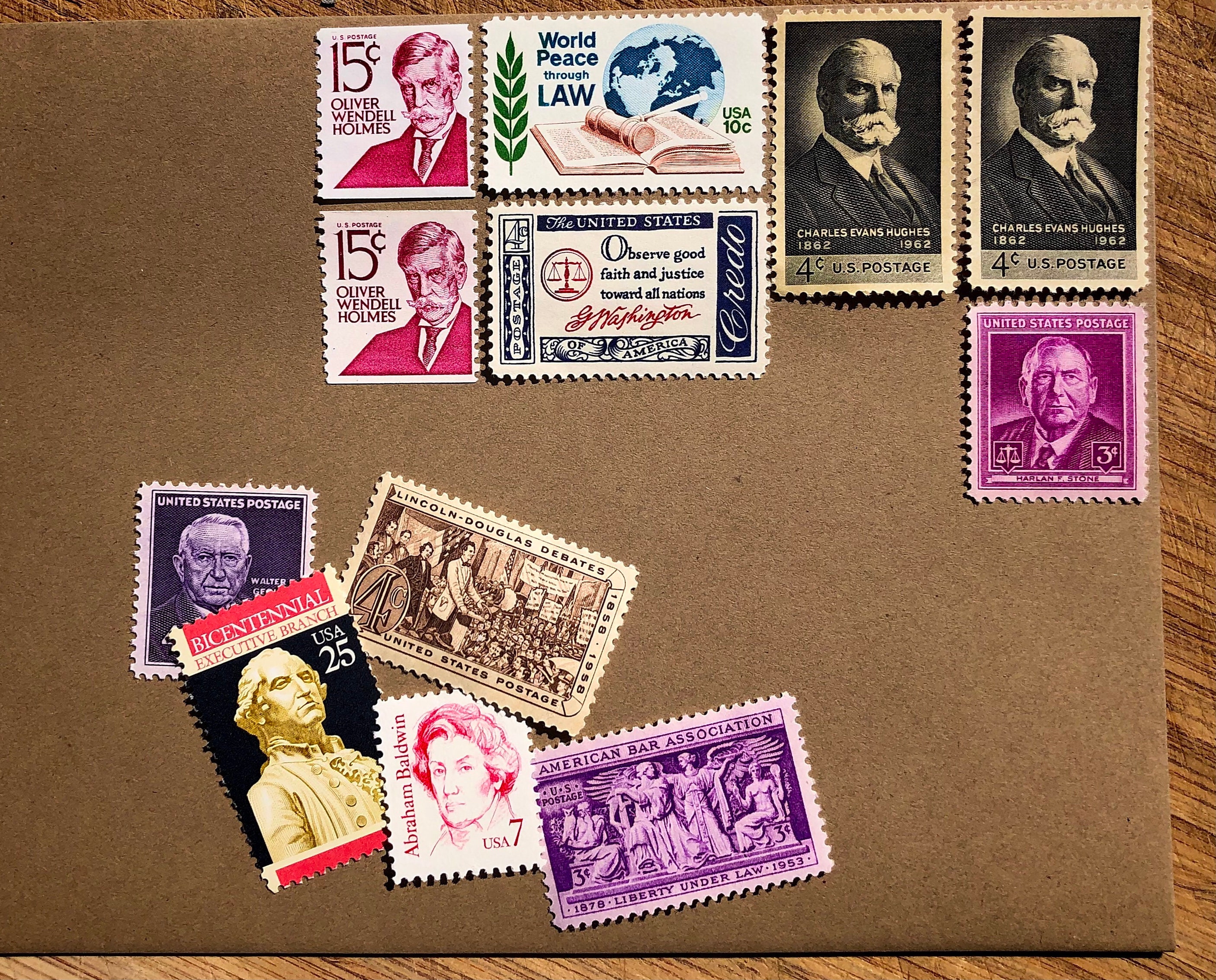 LAW Curated vintage postage stamps Lawyers Court documents | Etsy