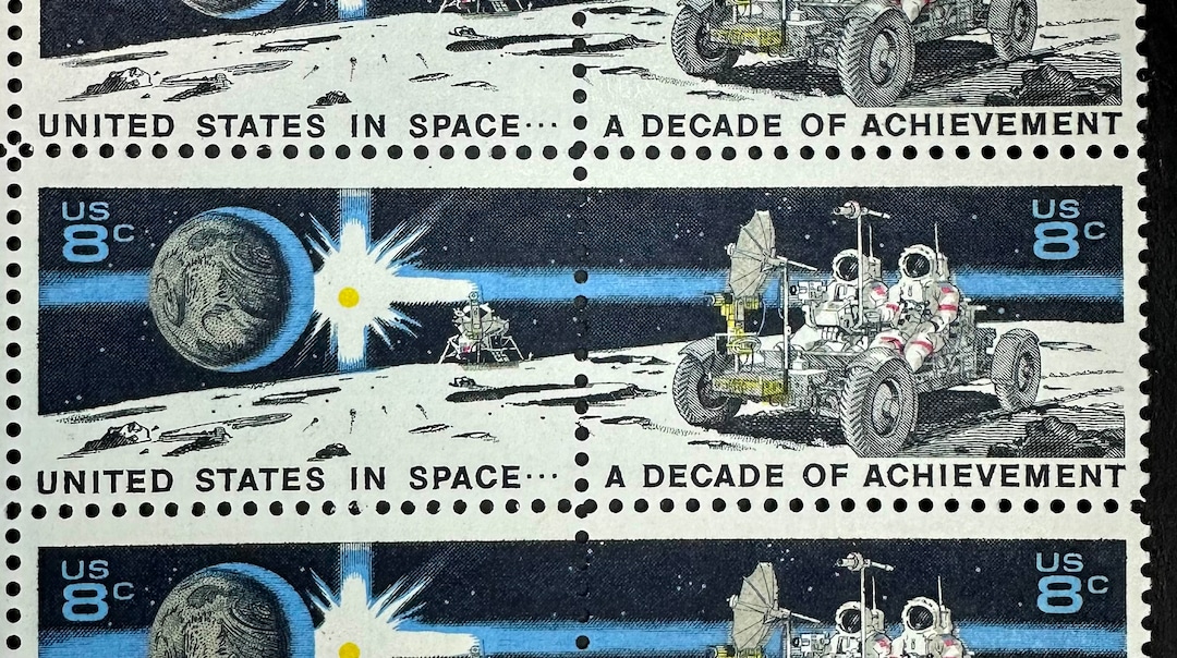 SPACE ACHIEVEMENT Vintage U.S. Postage Stamps, Mint, Usable Plate Block ...