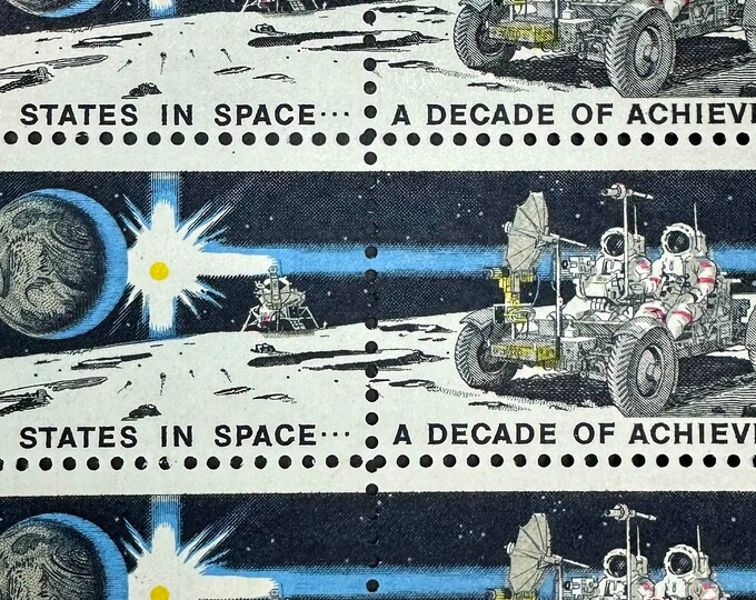 SPACE ACHIEVEMENT Vintage U.S. Postage Stamps, Mint, Usable Plate Block ...