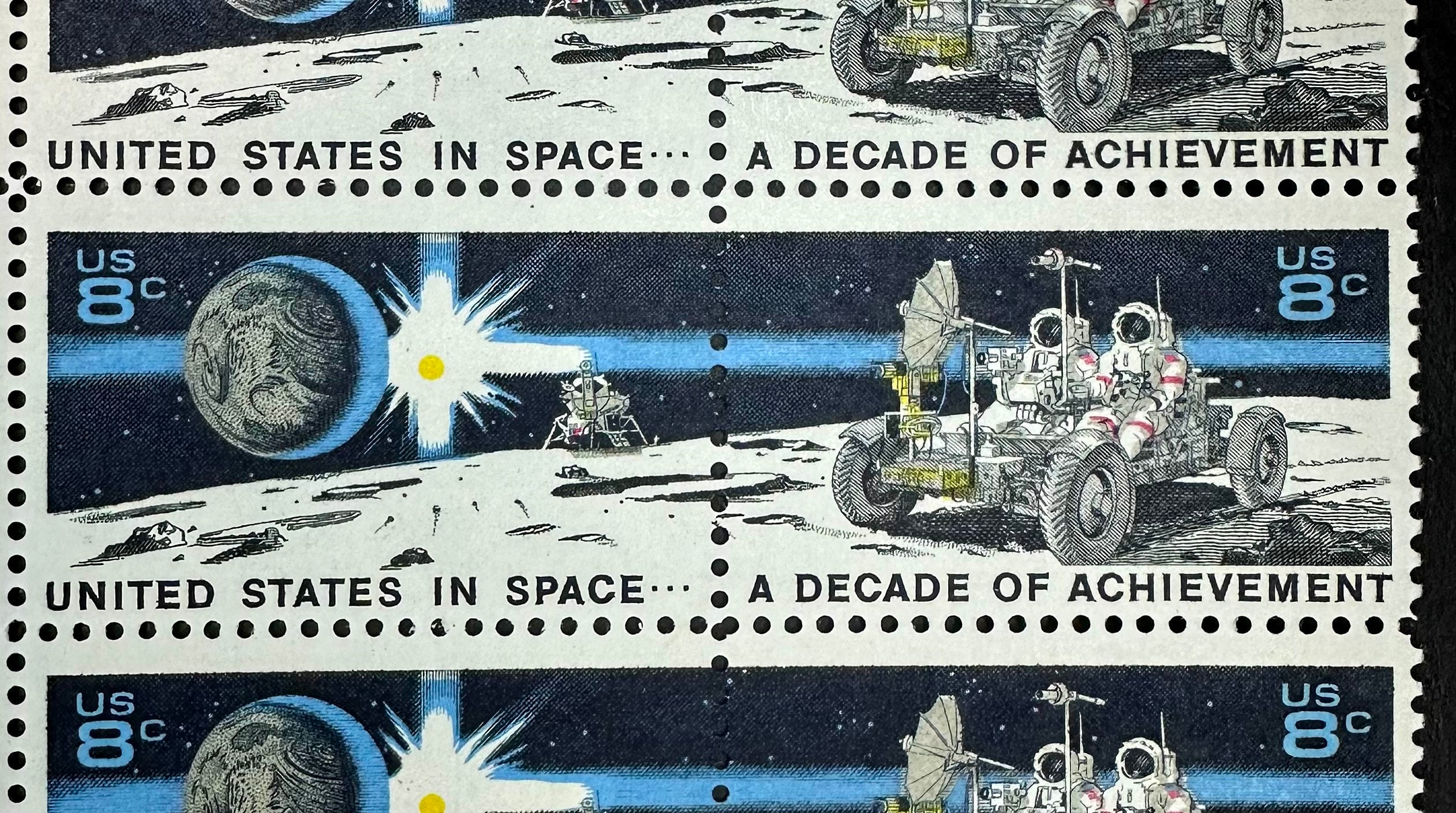 SPACE ACHIEVEMENT Vintage U.S. Postage Stamps, Mint, Usable Plate Block ...