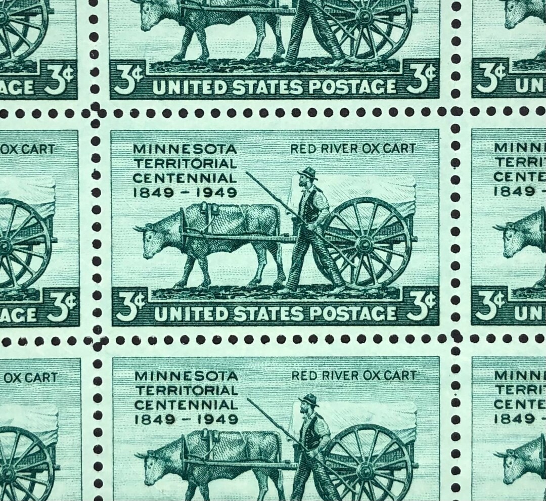 Vintage Postage MINNESOTA Territorial Centennial Full, Mint and Unused ...