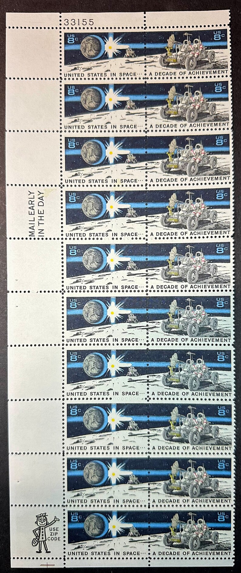 SPACE ACHIEVEMENT Vintage U.S. Postage Stamps, Mint, Usable Plate Block ...