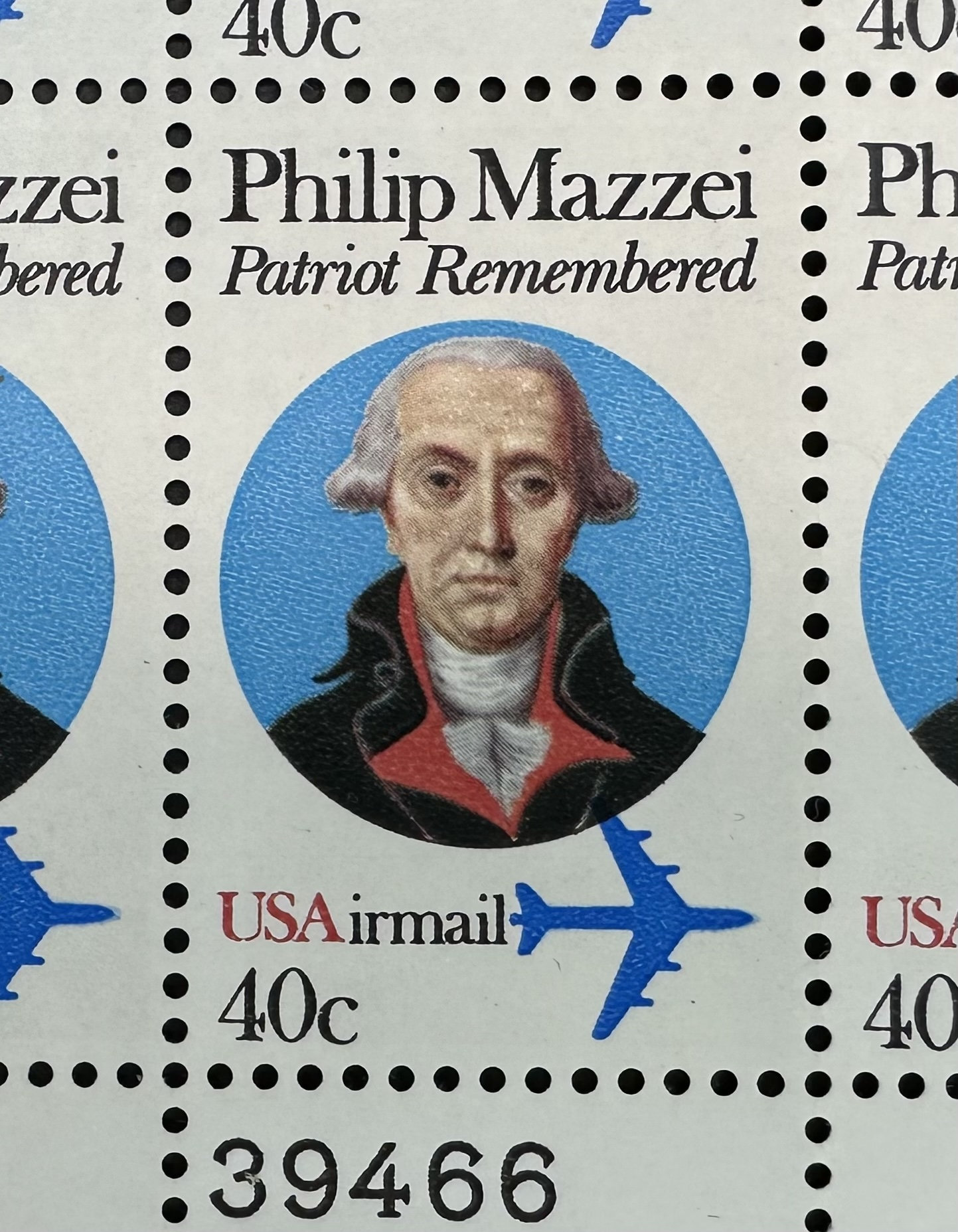 Patriot Philip Mazzei U.S. Postage Airmail Stamps Vintage,mint and ...