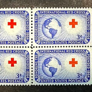 INTERNATIONAL RED CROSS Vintage U.S. Postage Stamp Set of 10 Mint ...