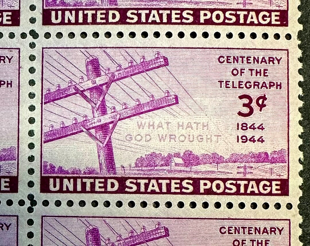 TELEGRAPH CENTENARY Issue Vintage U.S. Postage Stamps Unused and Valid ...
