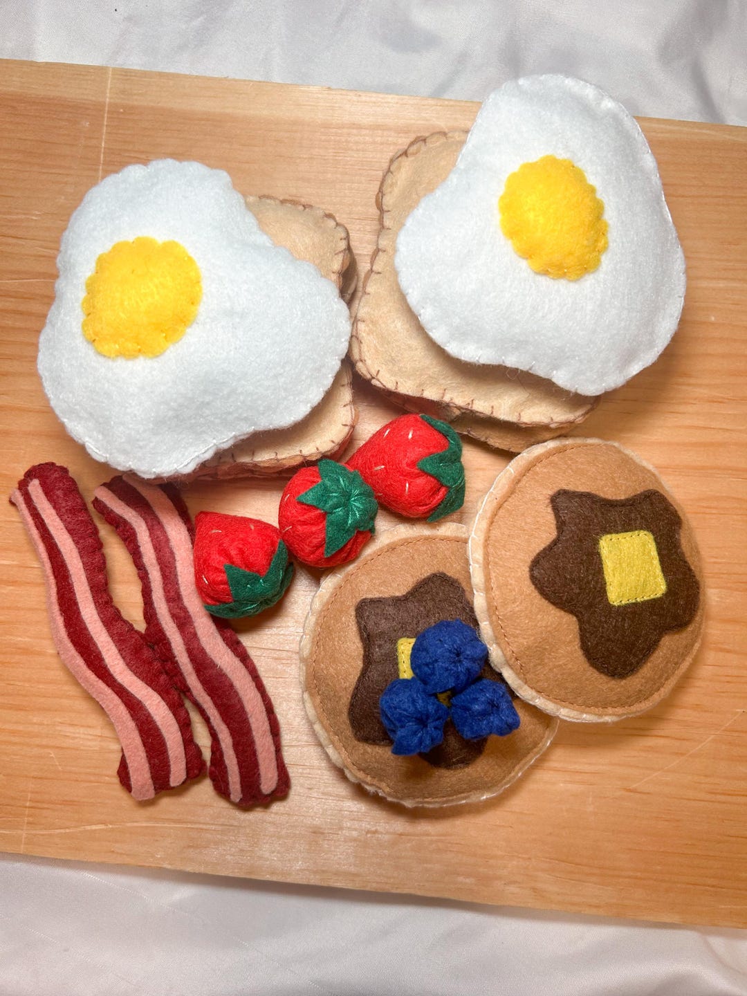 Felt Breakfast Foods - Pretend Play Eggs and Bacon - Etsy
