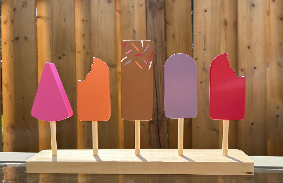 Wooden Popsicle Toy - Pretend Play Food - Wooden Ice Cream - Etsy