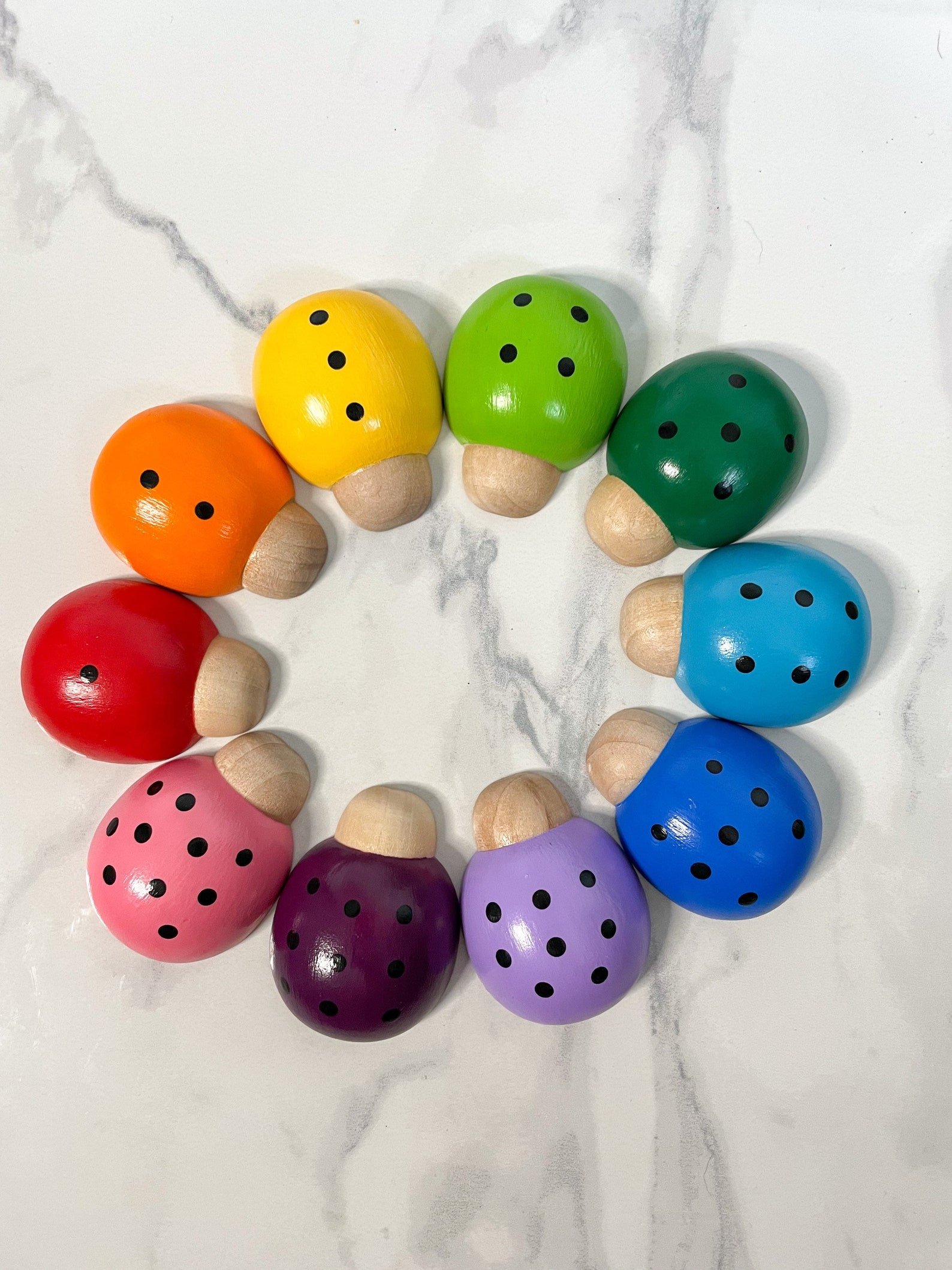 Wooden Lady Bugs - Counting Lady Bugs - Loose Parts Play - Etsy