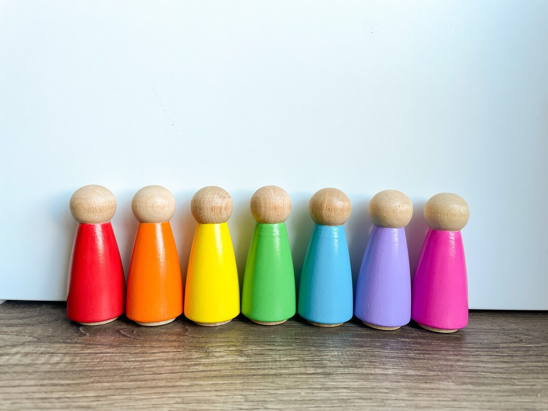 Large Wooden Peg People Handmade Peg Dolls - Etsy
