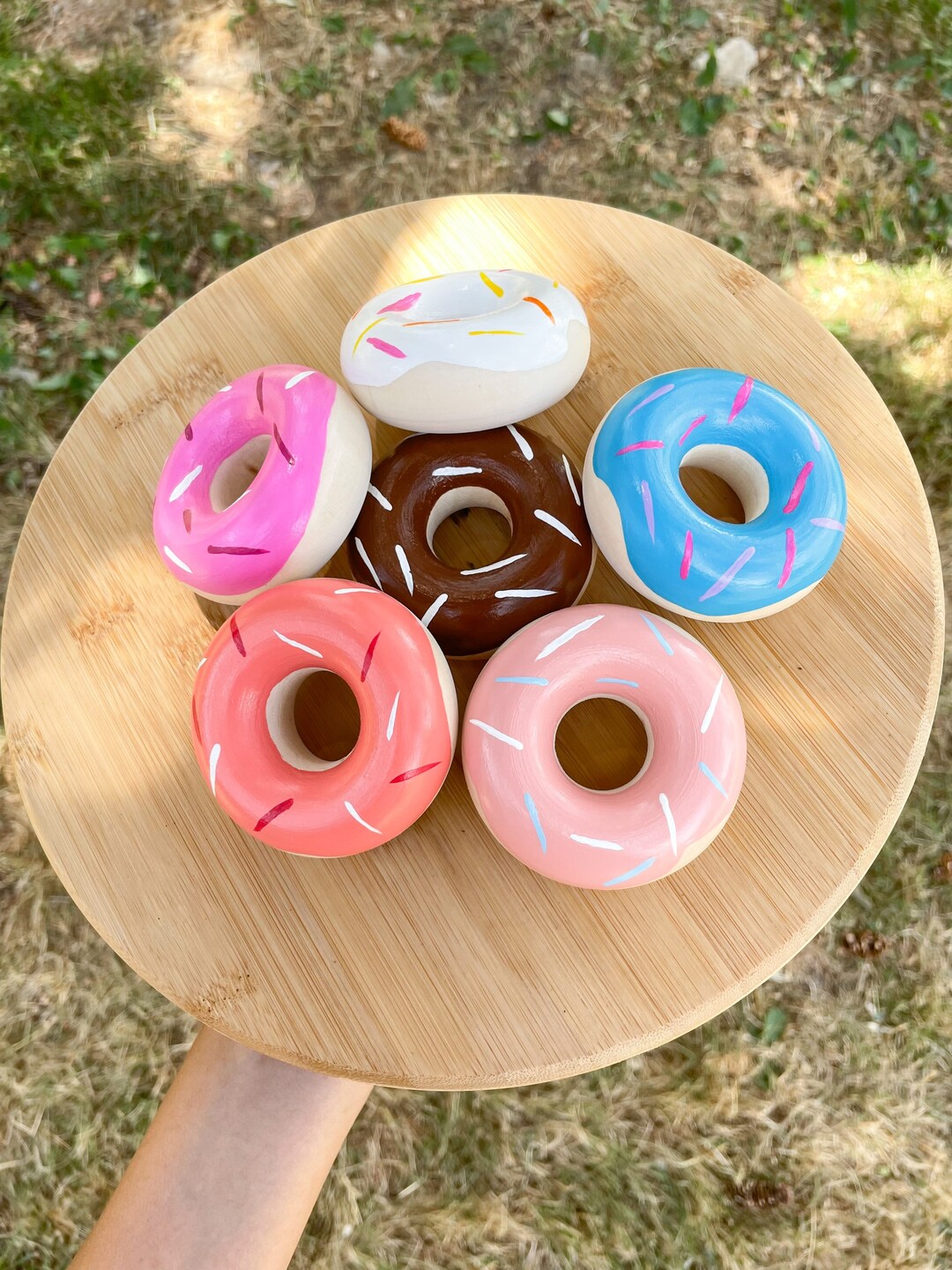 Wooden Donut Toy - Pretend Play Food - Play Kitchen Food Accessories - Etsy