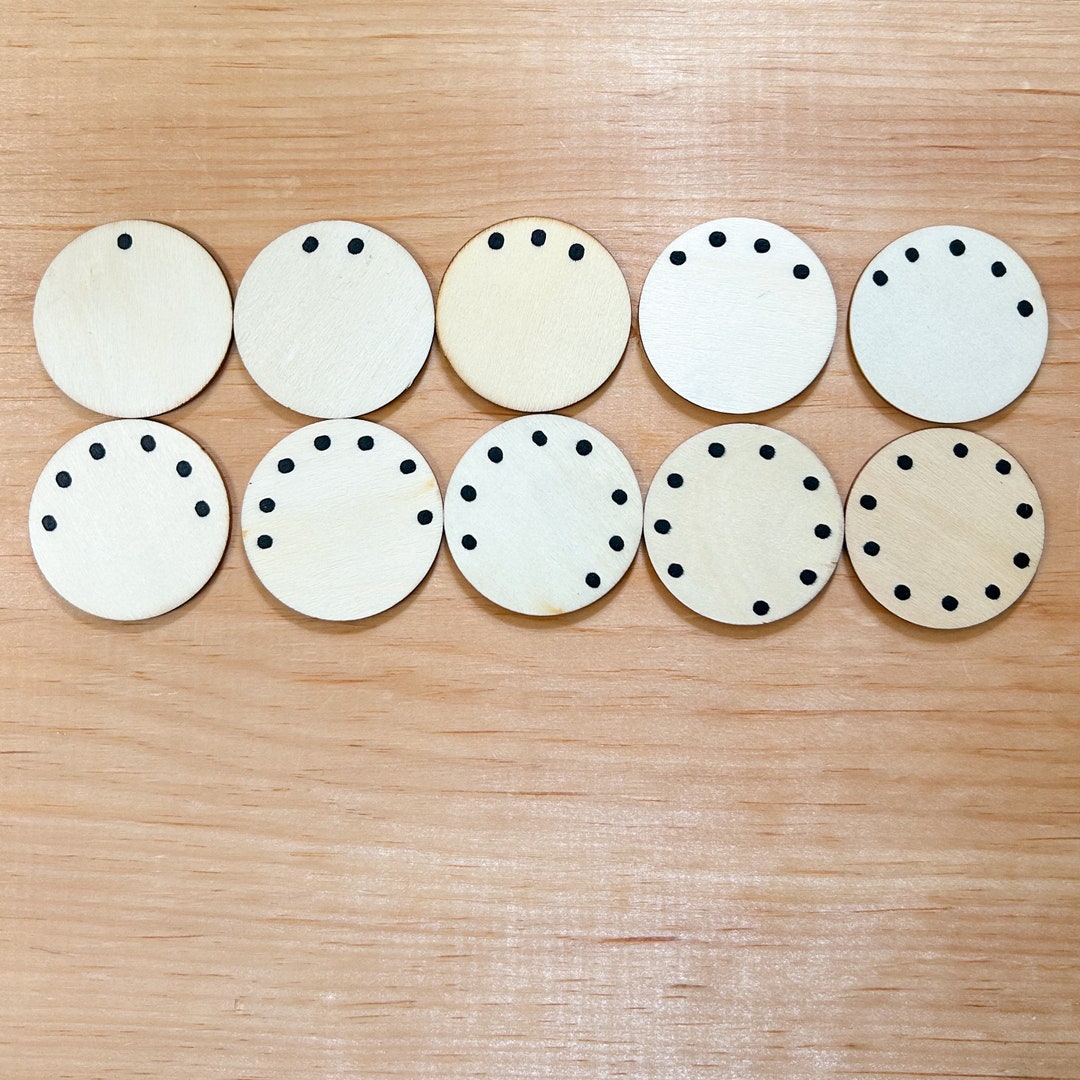 Wooden Counting Number Discs Preschool Math Aids - Etsy
