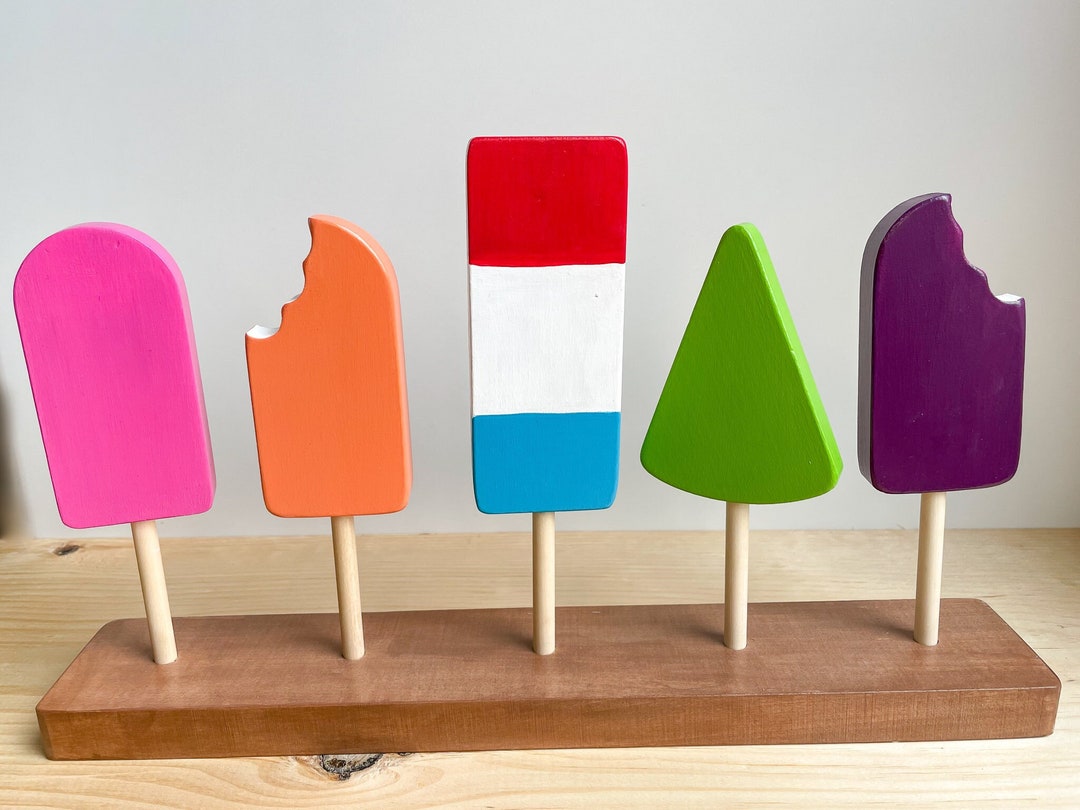 Wooden Popsicle Toy Pretend Play Food Wooden Ice Cream - Etsy