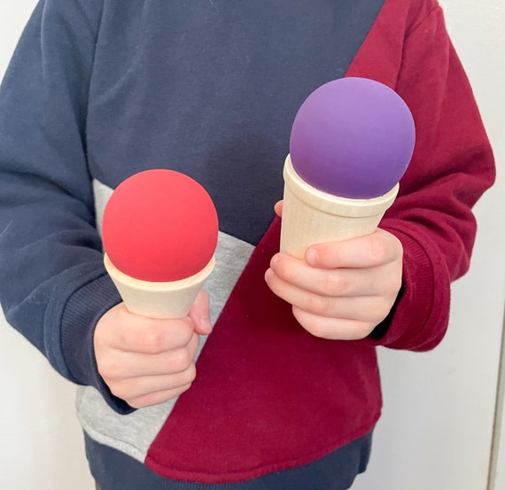 Wooden Ice Cream Toy Pretend Play Food Kids Ice Cream Set Etsy Canada