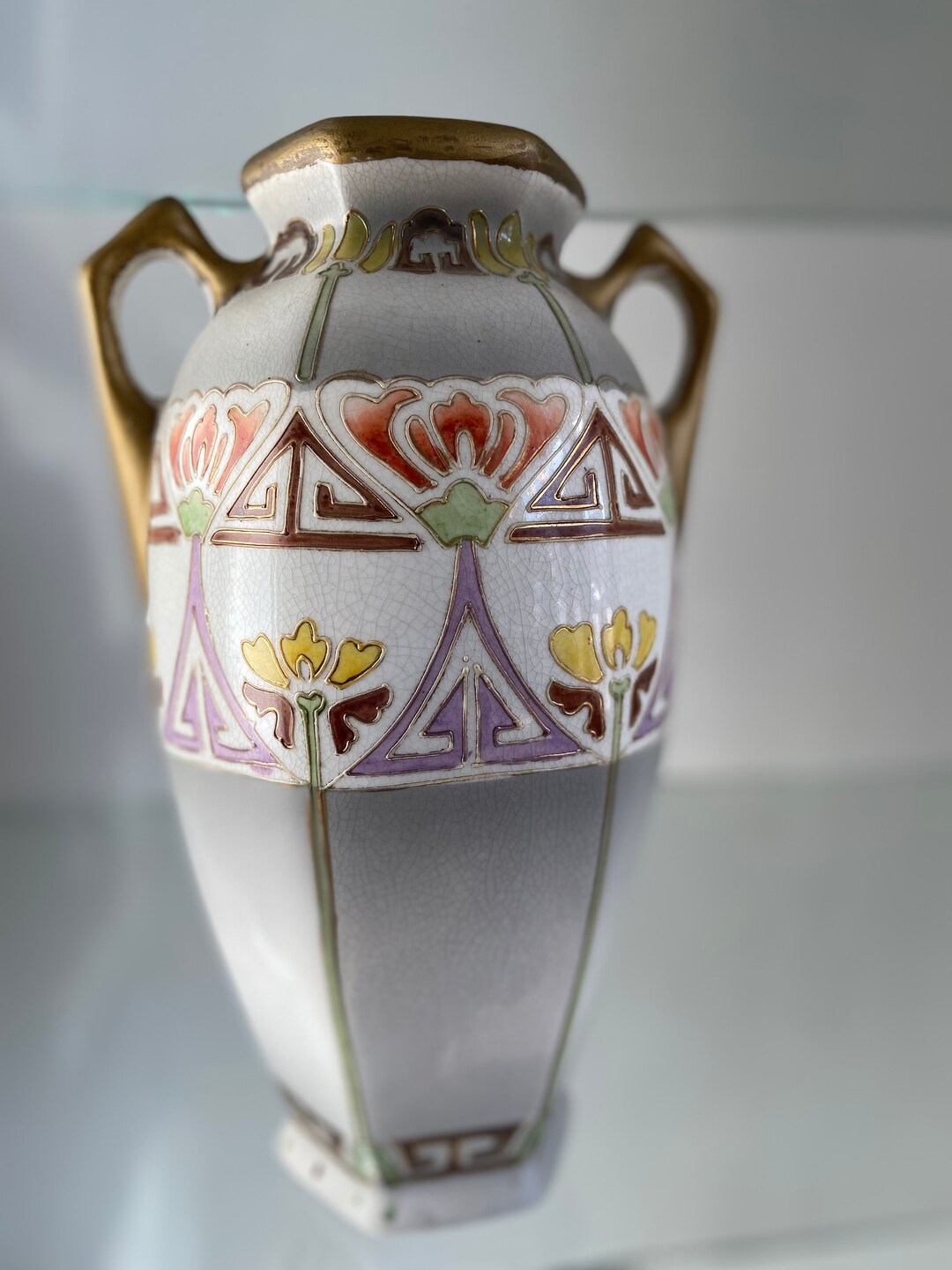 Nishiki Royal Nippon 12” Handled Hand Painted Vase - Etsy