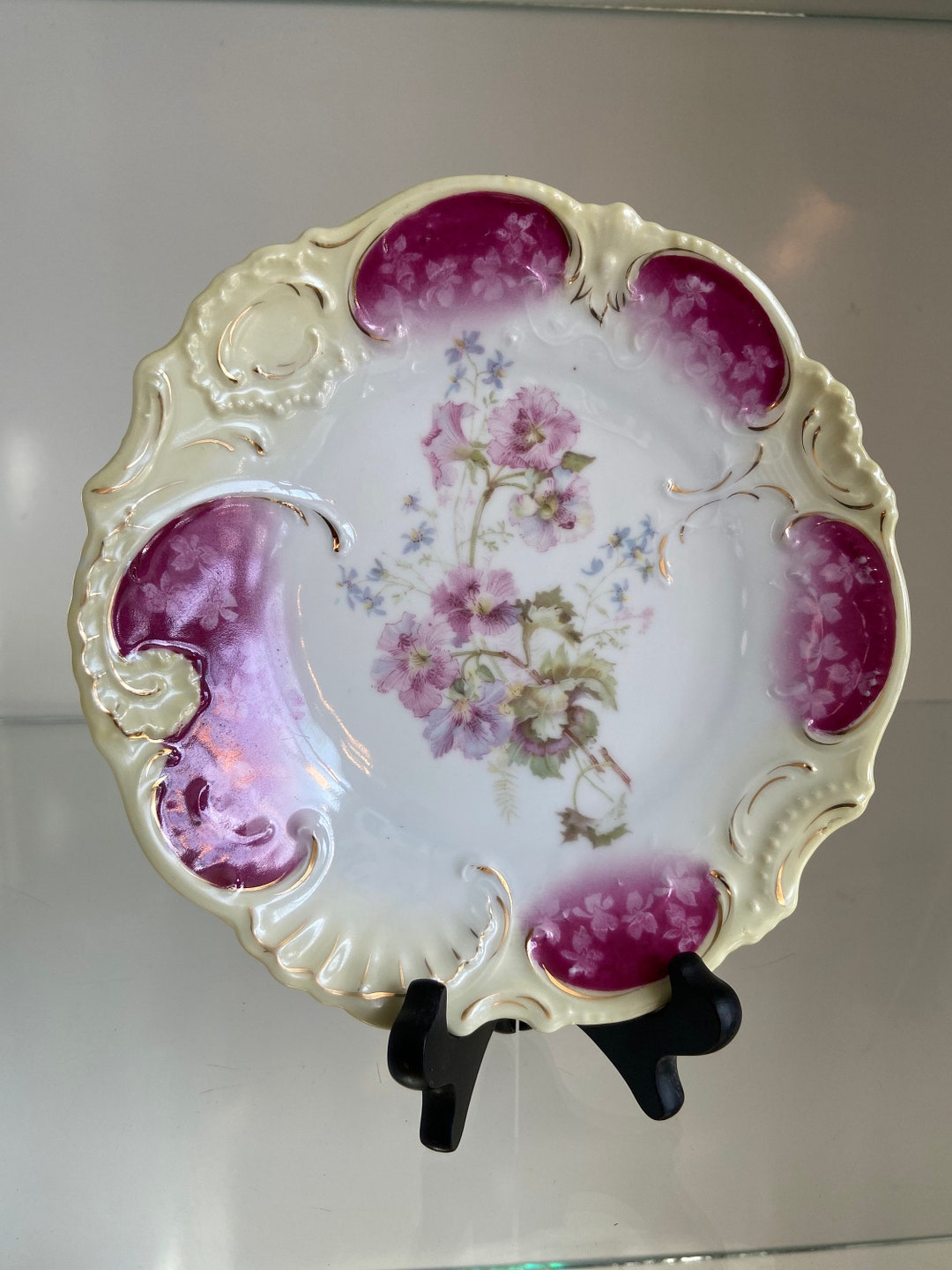 Weimar Germany Fine Porcelain Floral Plate - Etsy