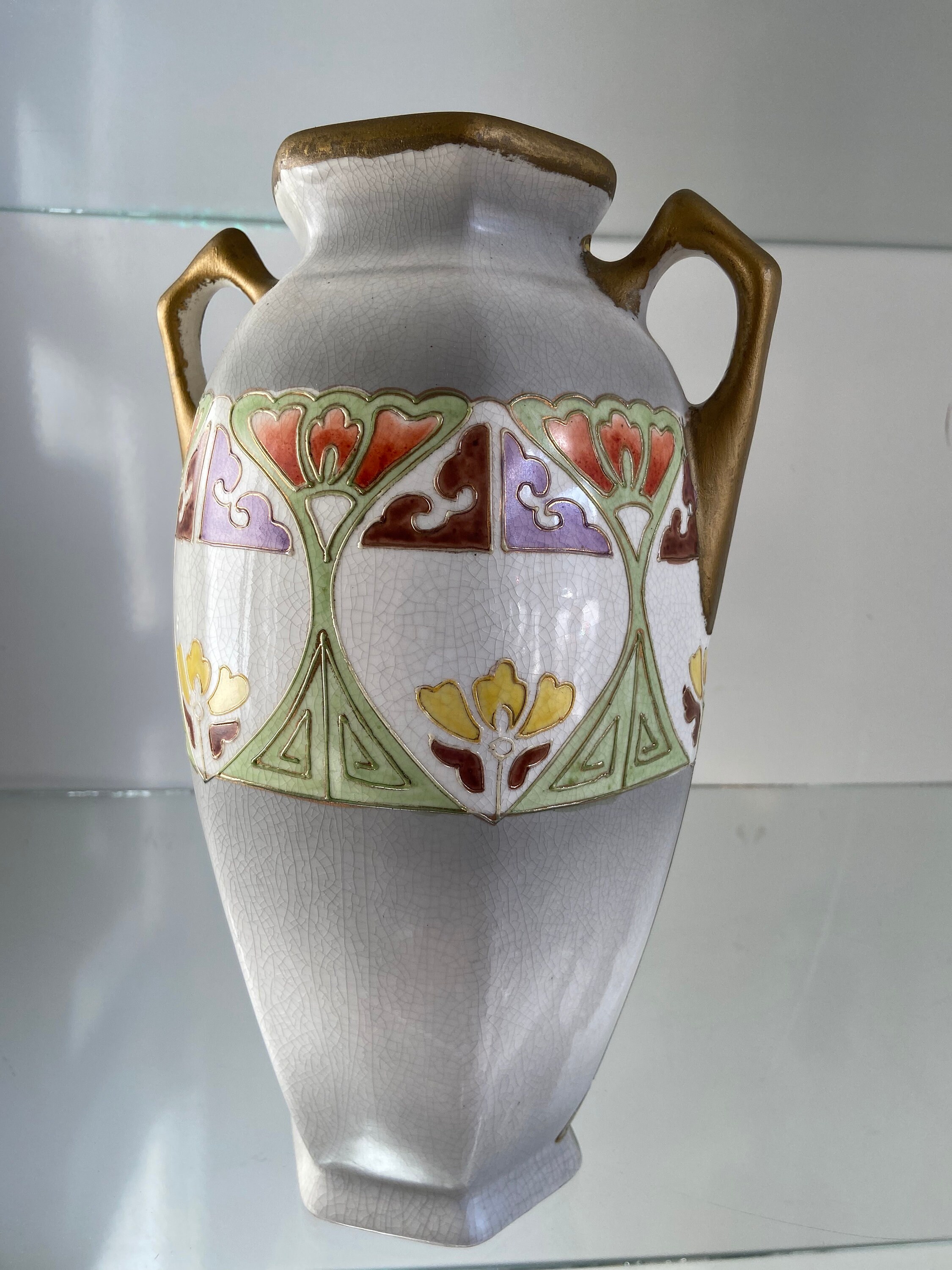 Nishiki Royal Nippon 12” Handled Hand Painted Vase - Etsy