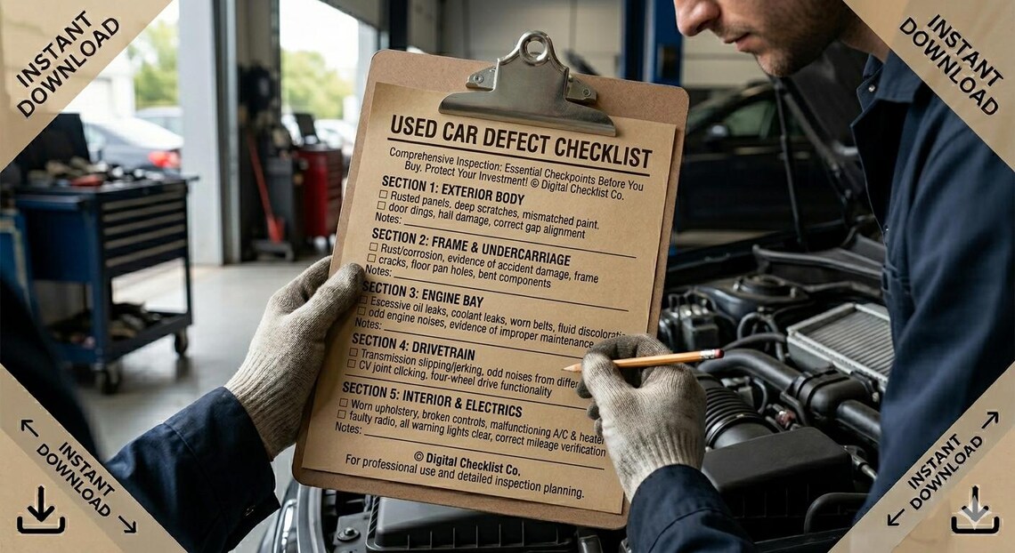 Used Car Test Drive Checklist Printable PDF | 48 Point Buyer Inspection ...