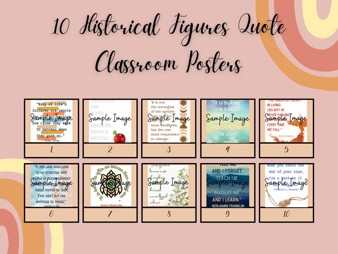10 Historical Figures Digital Download Quote Classroom Posters - Etsy